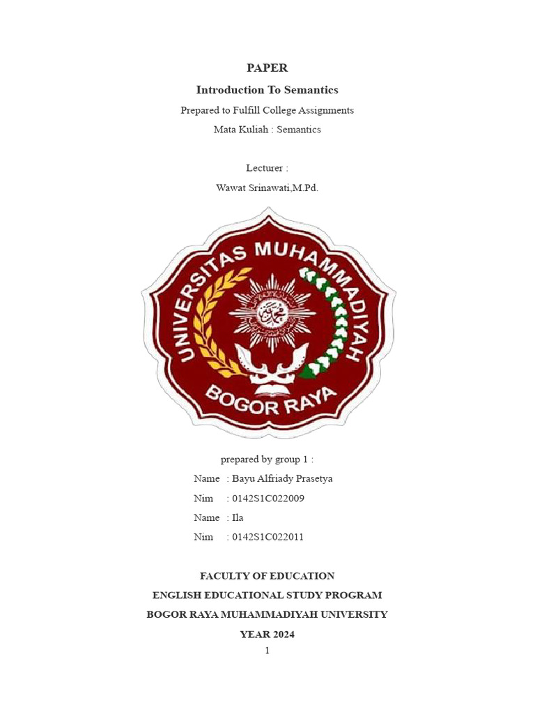 Introduction to Semantics Concepts | PDF | Semantics | Theory