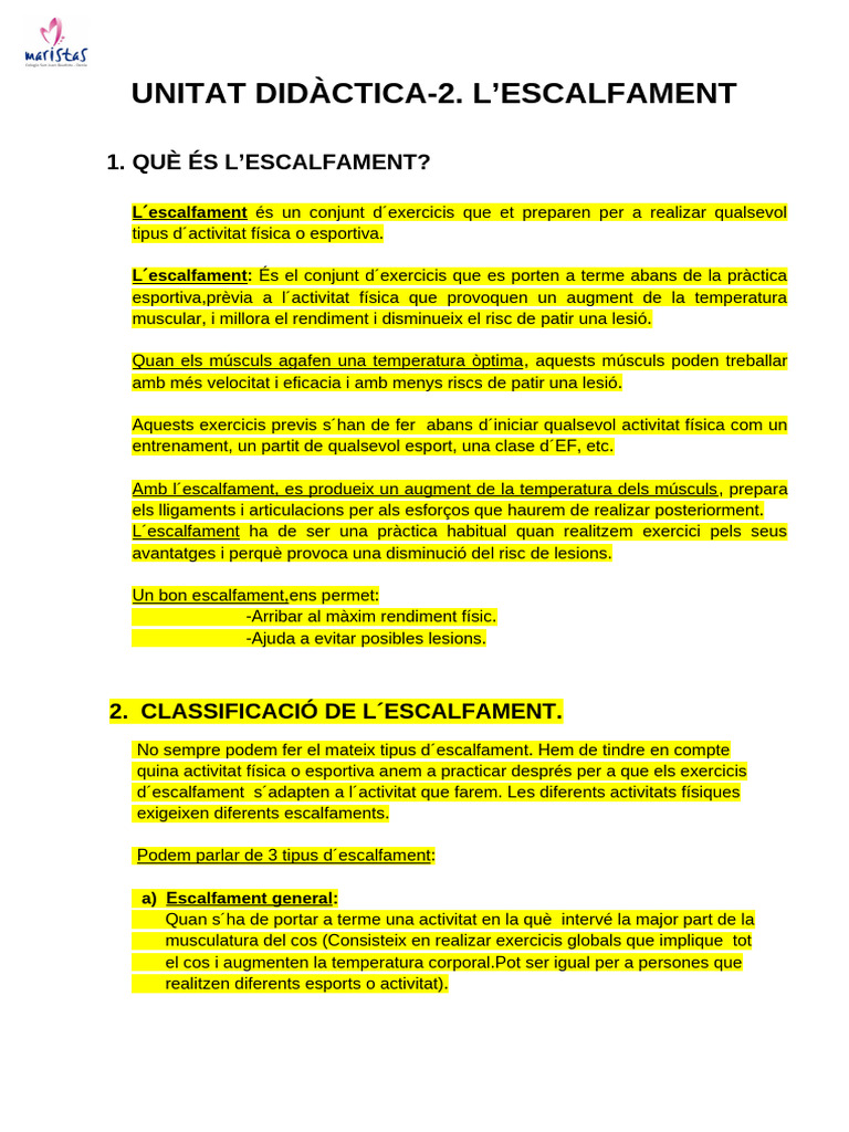 Unitat-2 2n ESO EF (L Escalfament) | PDF