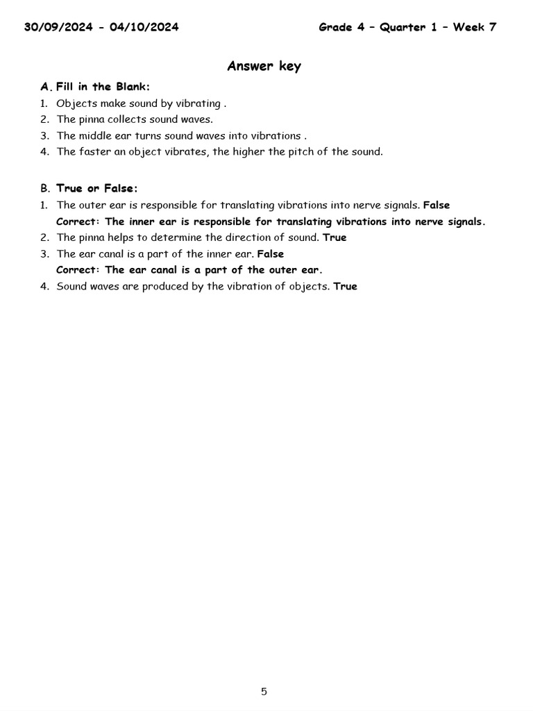 As - Weekly Summary - Grade 4 - Q1 - W7 - Science | PDF