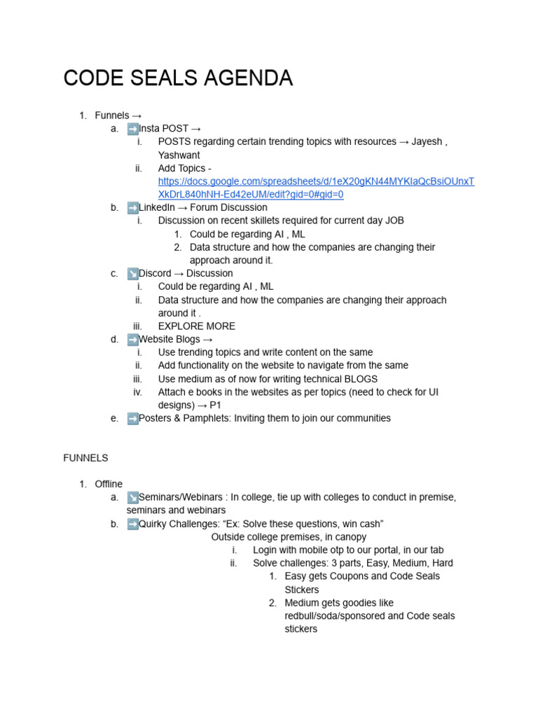Code Seals Agenda | PDF | Social Information Processing | Computer ...