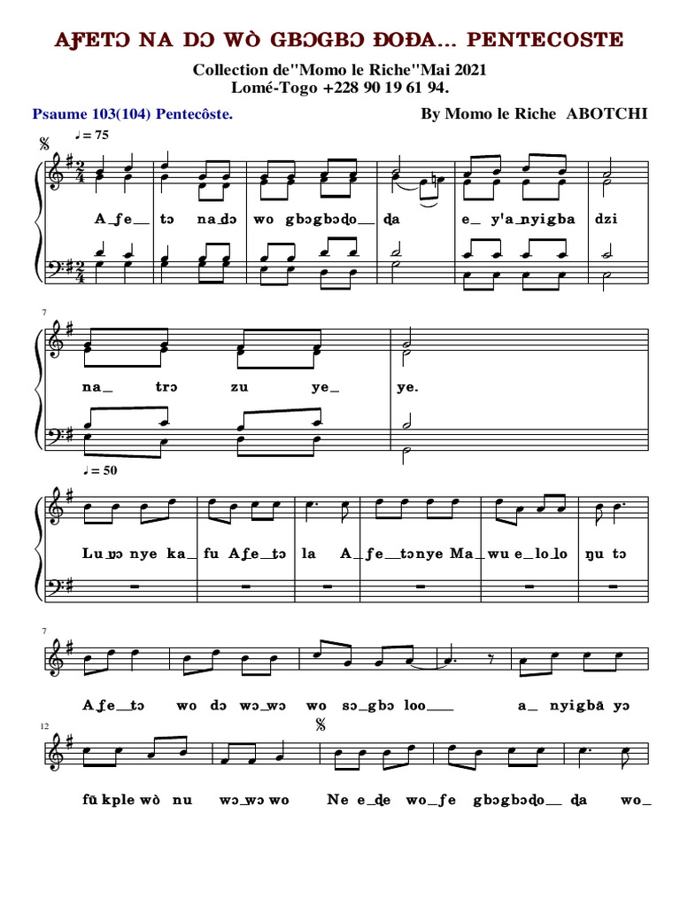 Afeto Na Do Wo Gbogbo Doda Pentecoste | PDF
