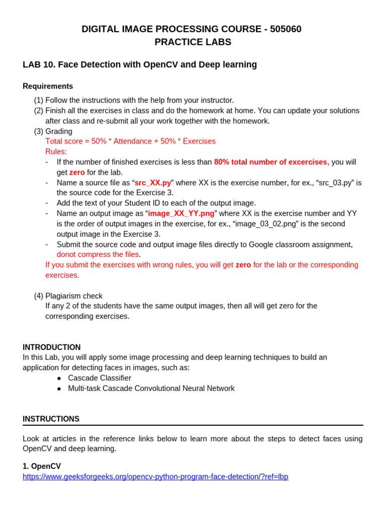 Lab 10 - Digital Image Processing Practice | PDF | Deep Learning | Computing