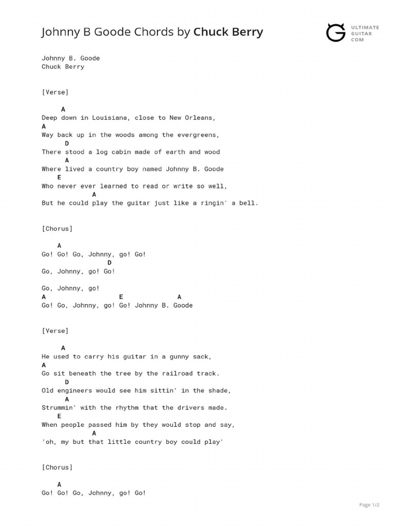 Johnny B Goode Pdf