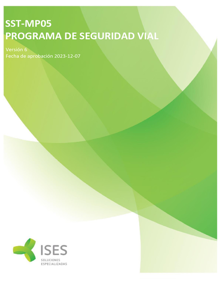 SST-MP05 Programa de Seguridad Vial ISES V6 | PDF | Seguro de vehículo ...
