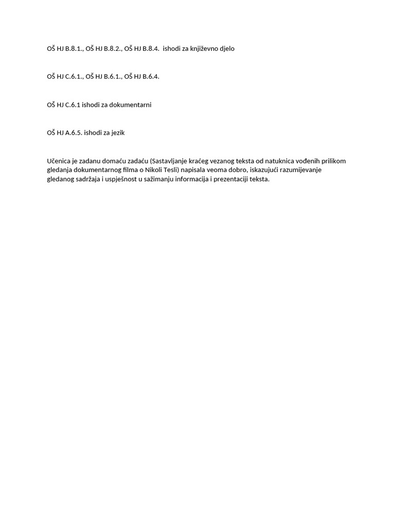 Ishodi | PDF