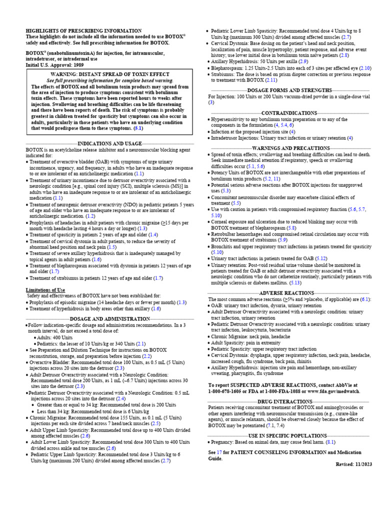 Botox Pi | PDF | Botulinum Toxin | Urinary Incontinence