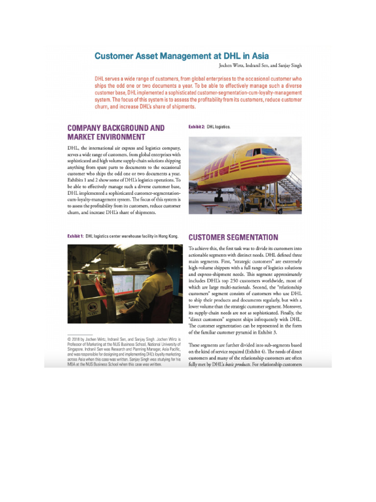 Customer Asset Management at DHL in Asia | PDF