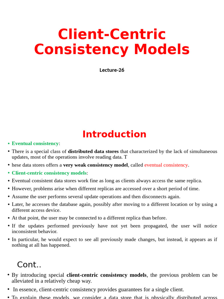 L-26 - Client-Centric Consistency Models - Saurabh Jha | PDF | Computer ...