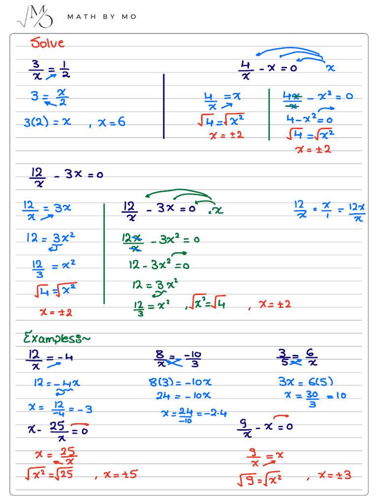 Equations With X in The Denominator, Upper and Lower Bound | PDF ...