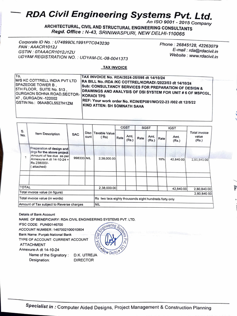 RDA Civil Engineering | PDF | Taxes | Payments