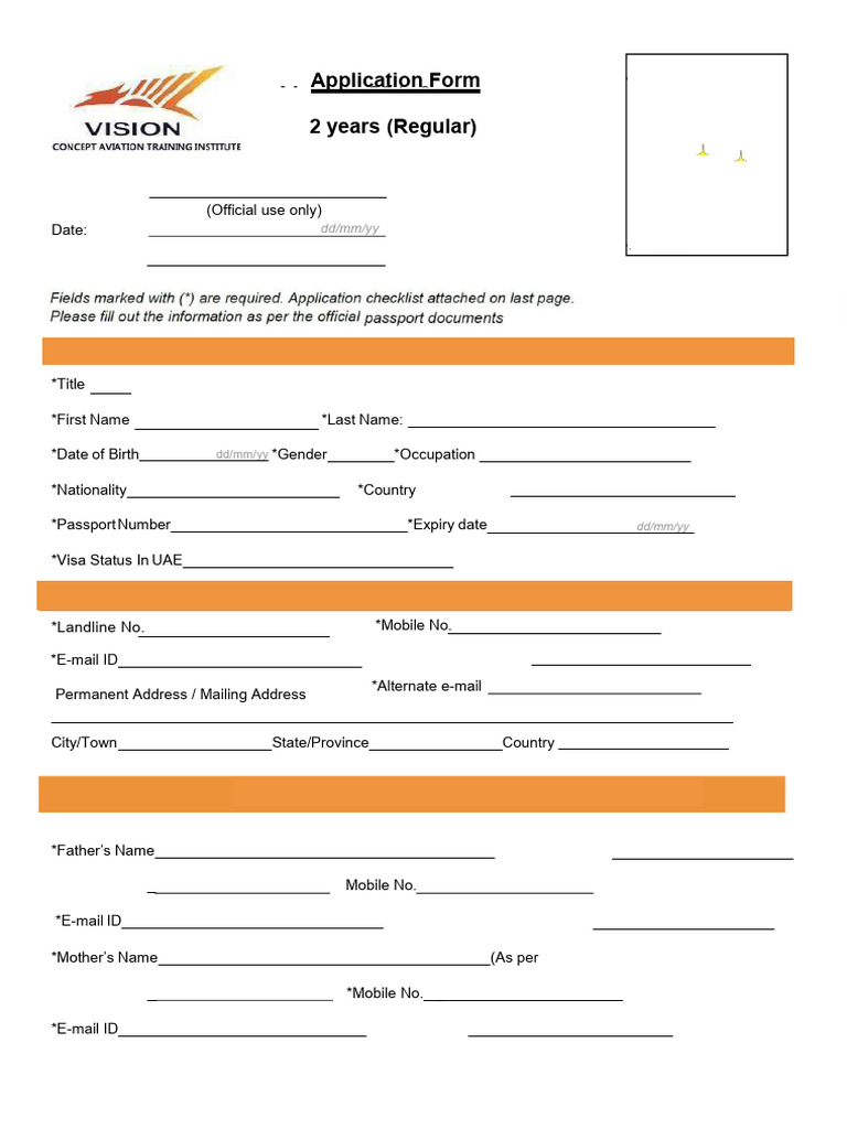 AME Application Form 2 YEAR 1 1 1 | PDF | Passport | Identity Document
