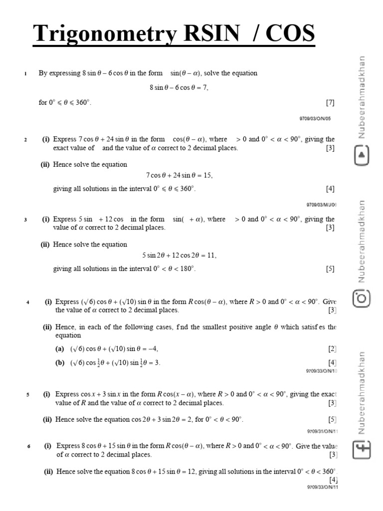 Trigonometric Equations and Identities Solutions | PDF | Euclidean ...
