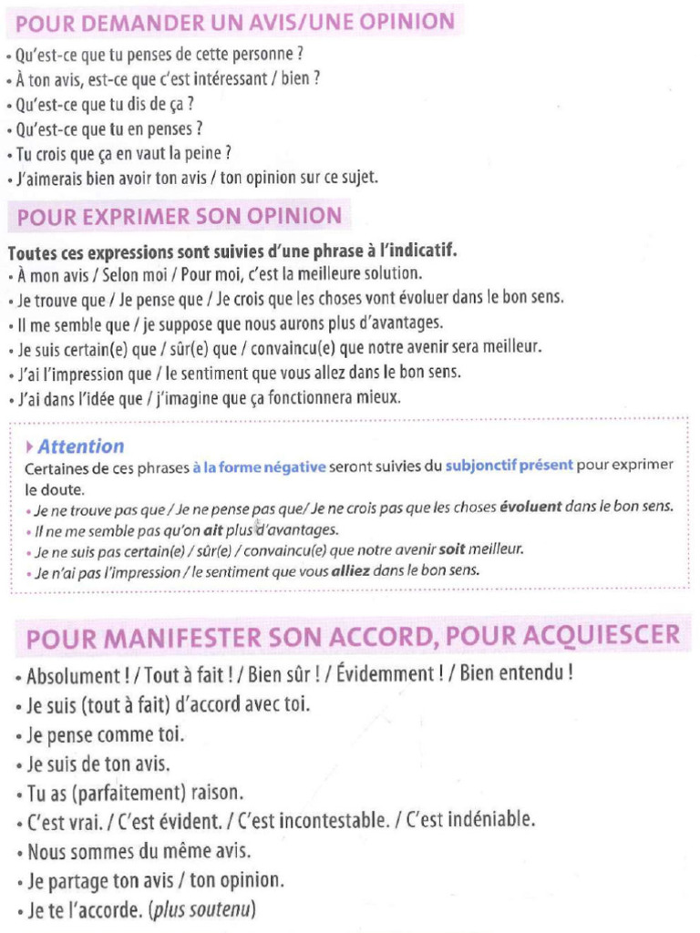 Exprimer Son Opinion Actes de Parole | PDF