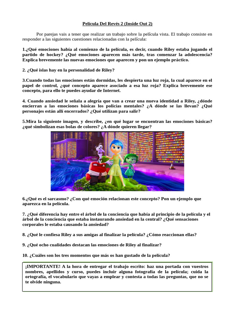 Preguntas para La Película | PDF
