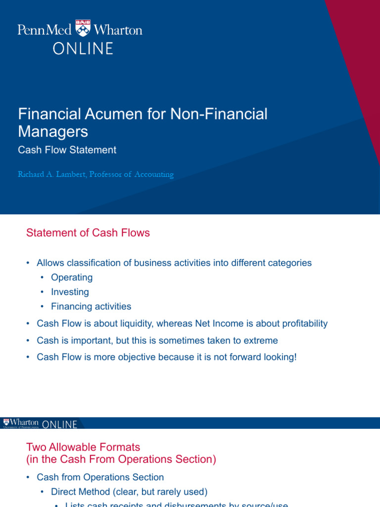 Financial Acumen - Module 2 Slides | PDF | Cash Flow Statement | Expense