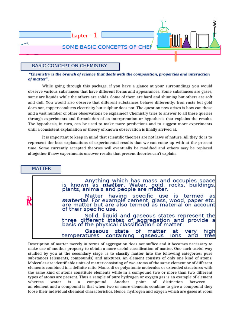 Chemistry Basics: Matter and Atoms | PDF | Stoichiometry | Molecules