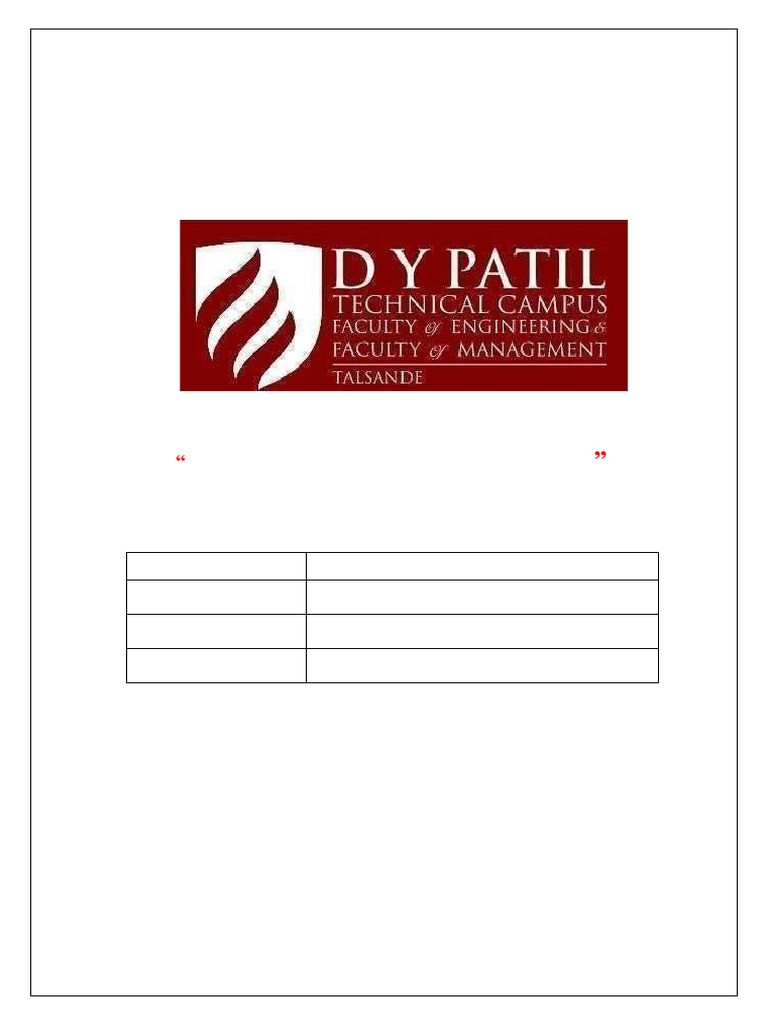 D.Y. Patil Technical Campus, Talsande Faculty of Engineering & Faculty of Management ...