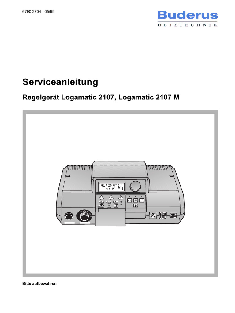 Buderus Logamatic R2107 M Serviceanleitung | PDF