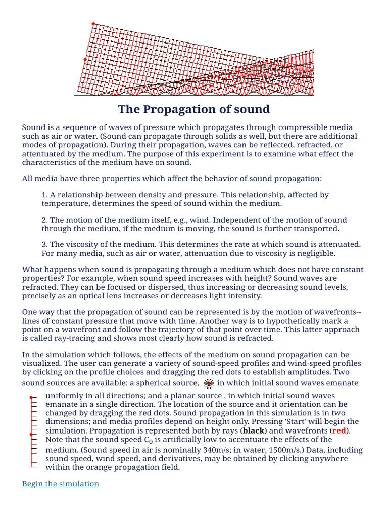 The Propagation of Sound | PDF | Waves | Sound