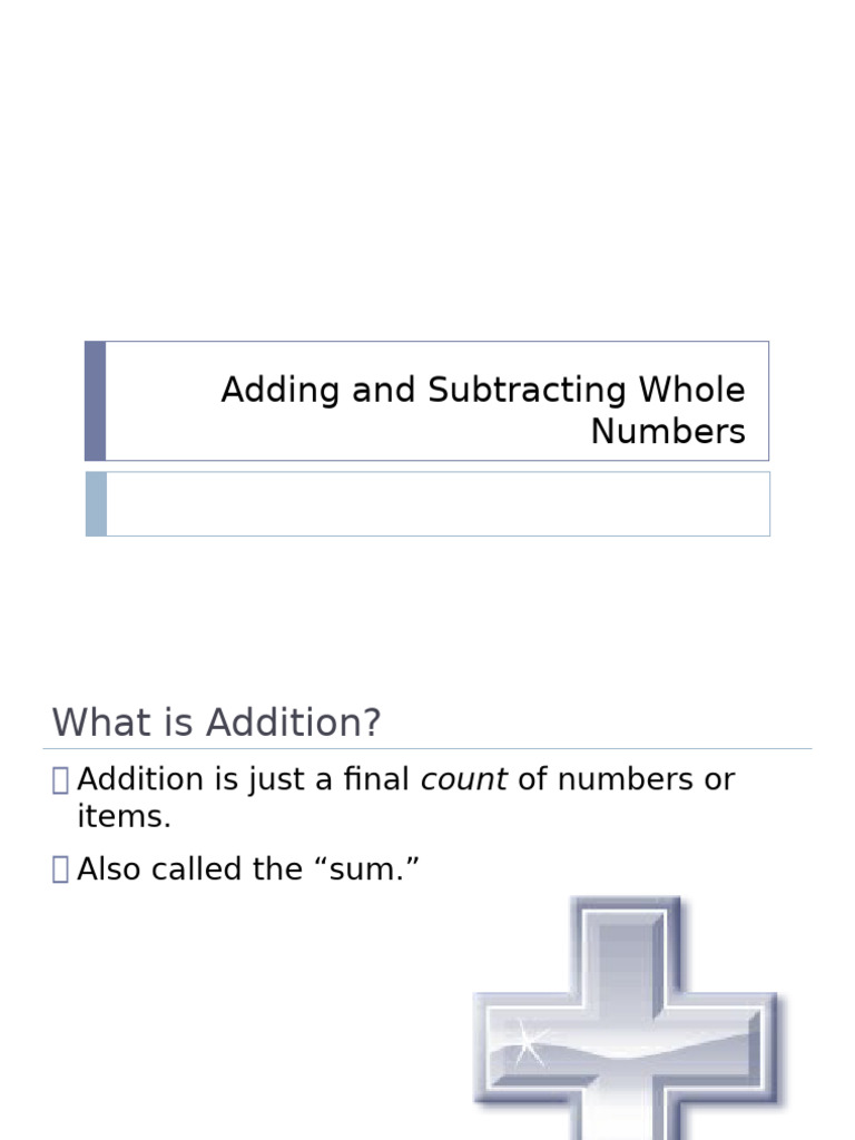 Adding Subtracting Whole Numbers | PDF | Subtraction | Mathematics