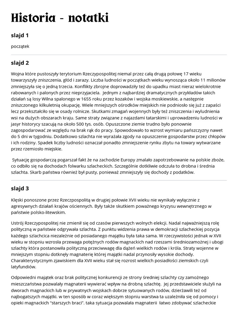 Historia - Notatki PDF | PDF