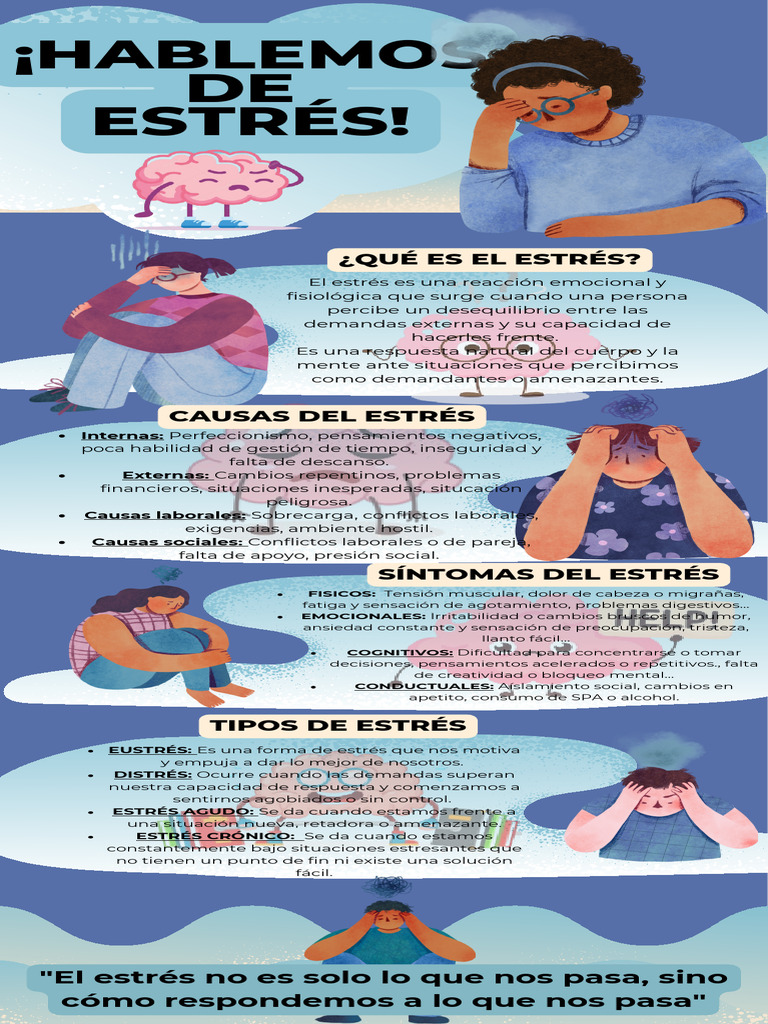 Pale Blue Anxiety and Stress Infographic.pdf | PDF | Estrés (biología ...