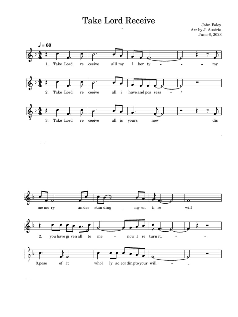 Take Lord Receive (SATB by J Austria) | PDF