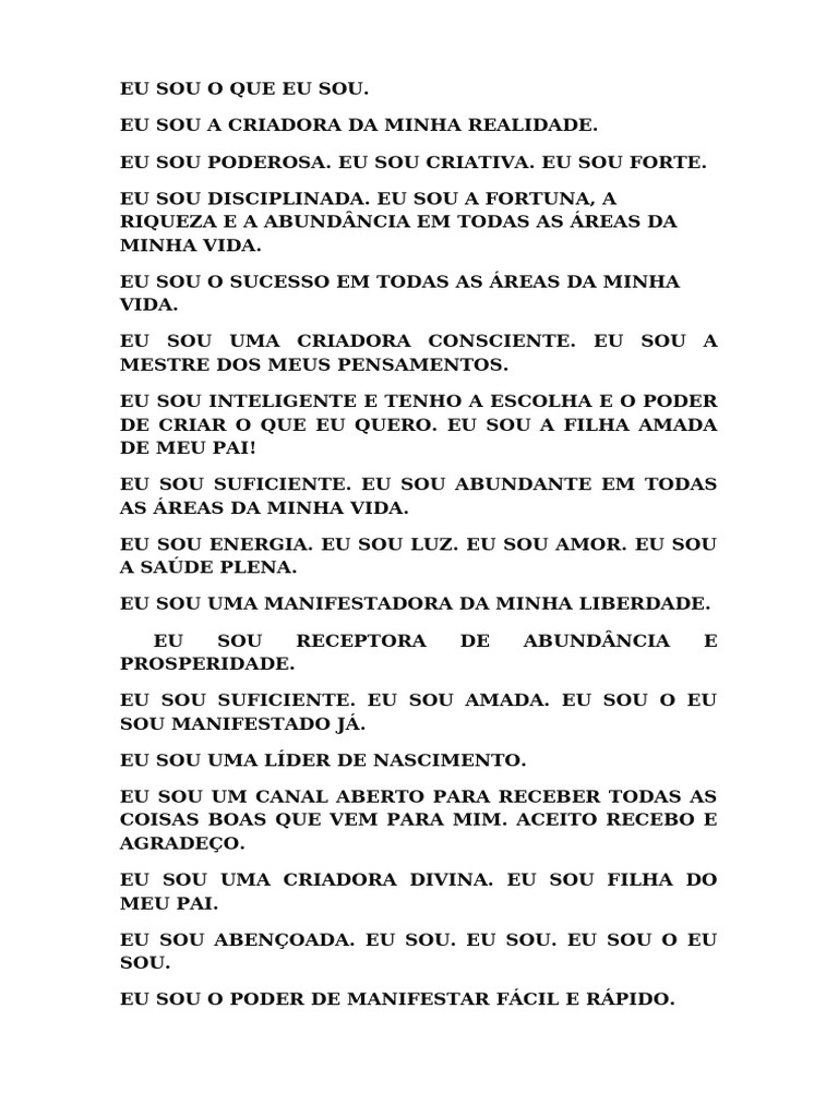 Eu Sou o Que Eu Sou | PDF