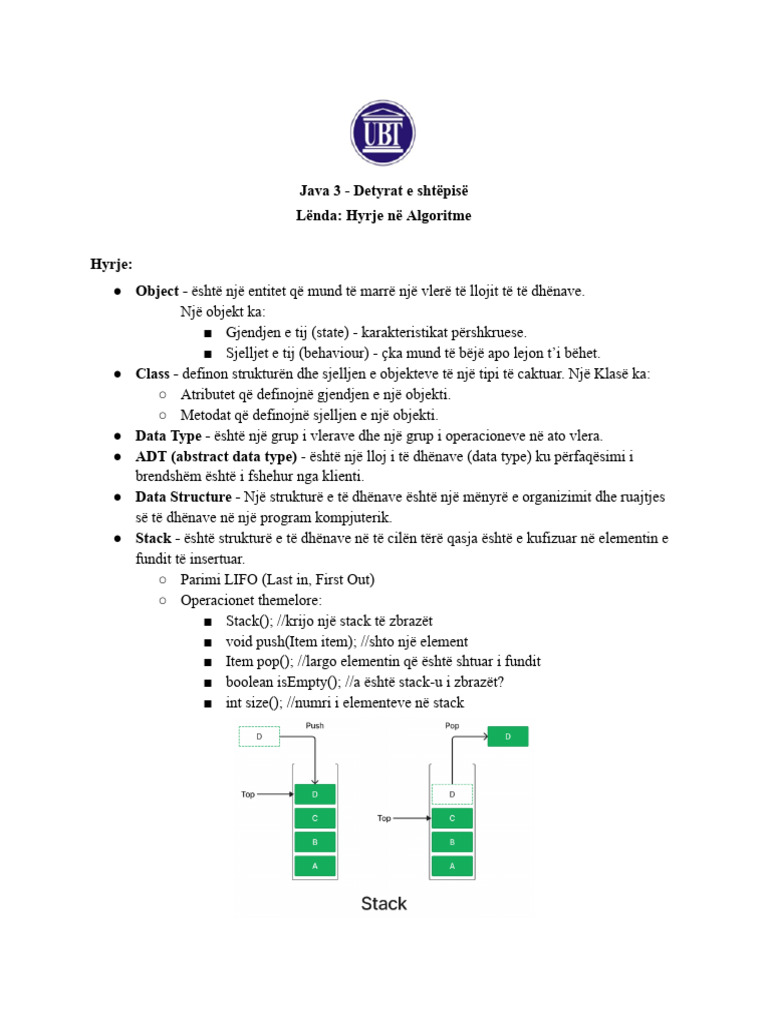 Stacks Queues - Detyrat e Shtëpisë | PDF