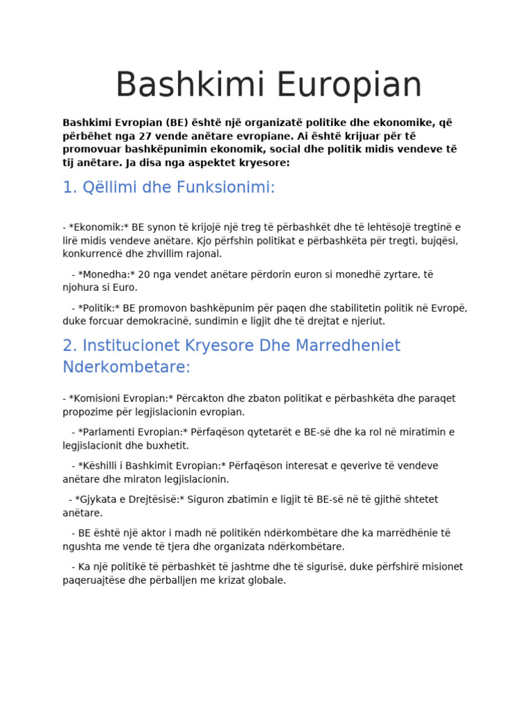 Bashkimi European | PDF