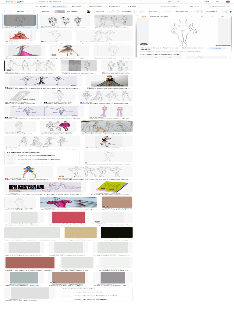 Base de Croqui de Moda Feminino | PDF | Moda | Tendências culturais