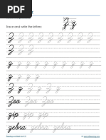Victorian Handwriting Worksheets A To Z | PDF