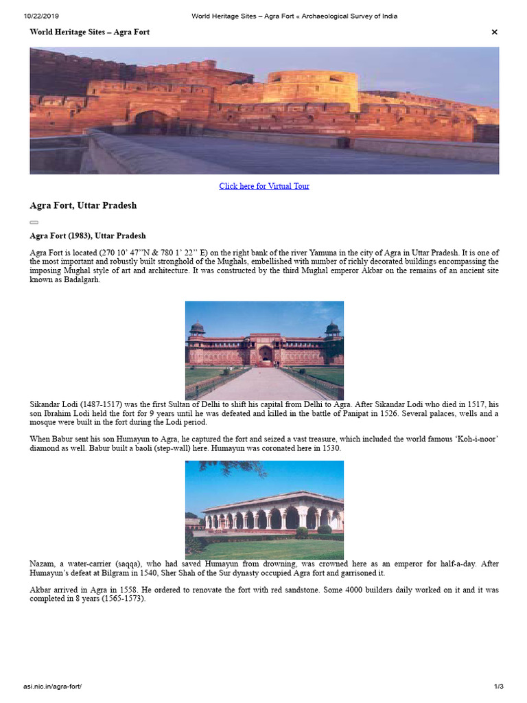 Agra Fort | PDF | Mughal Empire