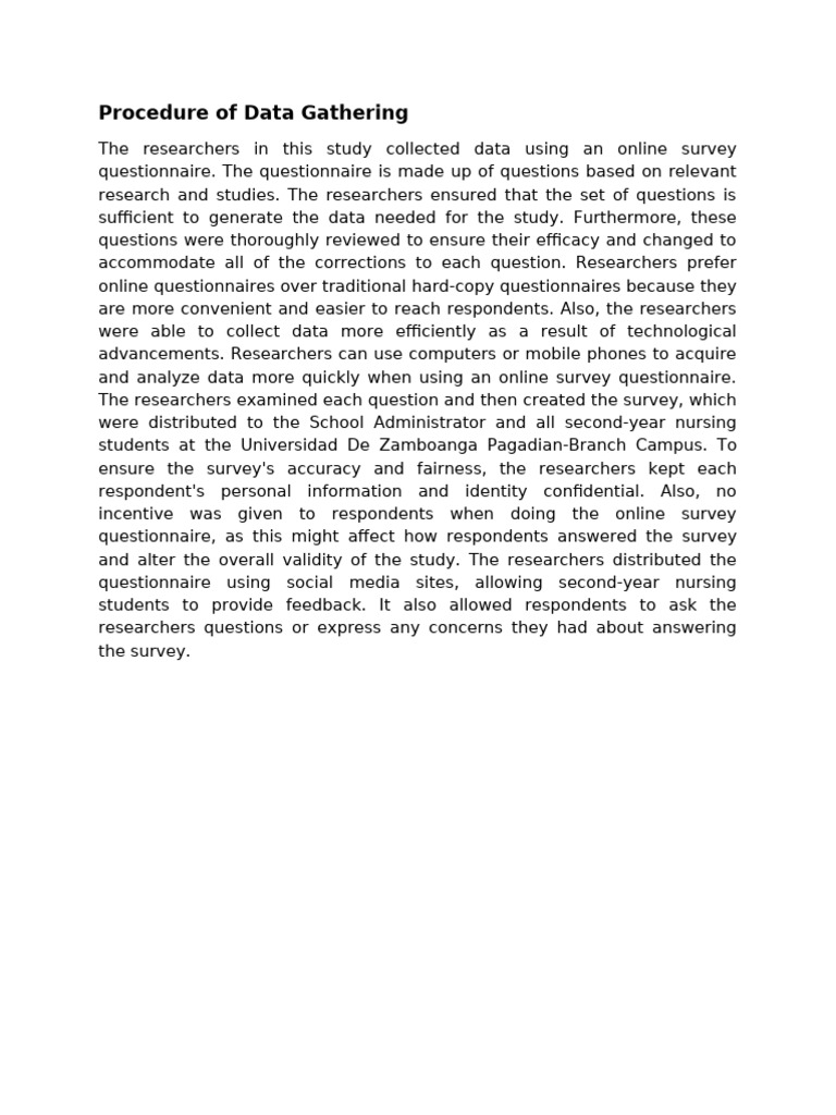 Online Survey Data Collection Process | PDF | Career & Growth