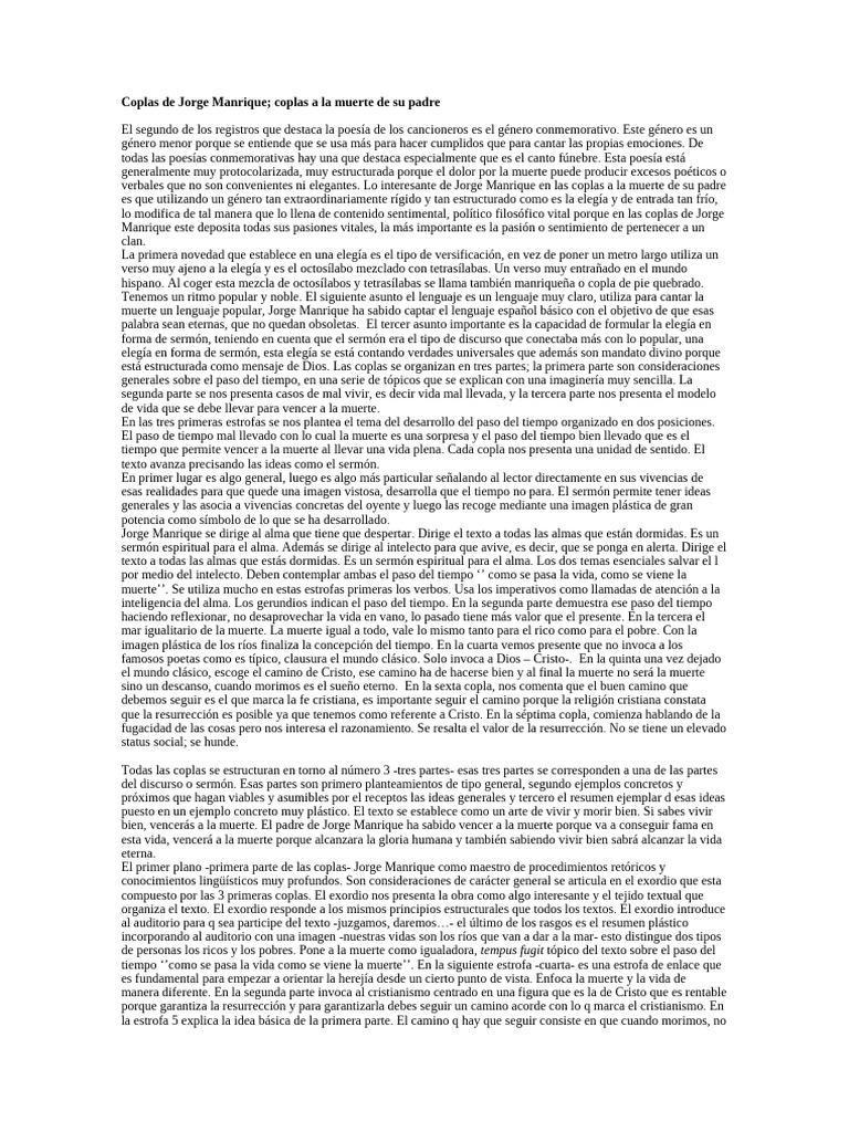 Wuolah Free Coplas de Jorge Manrique | PDF | Amor | Alma