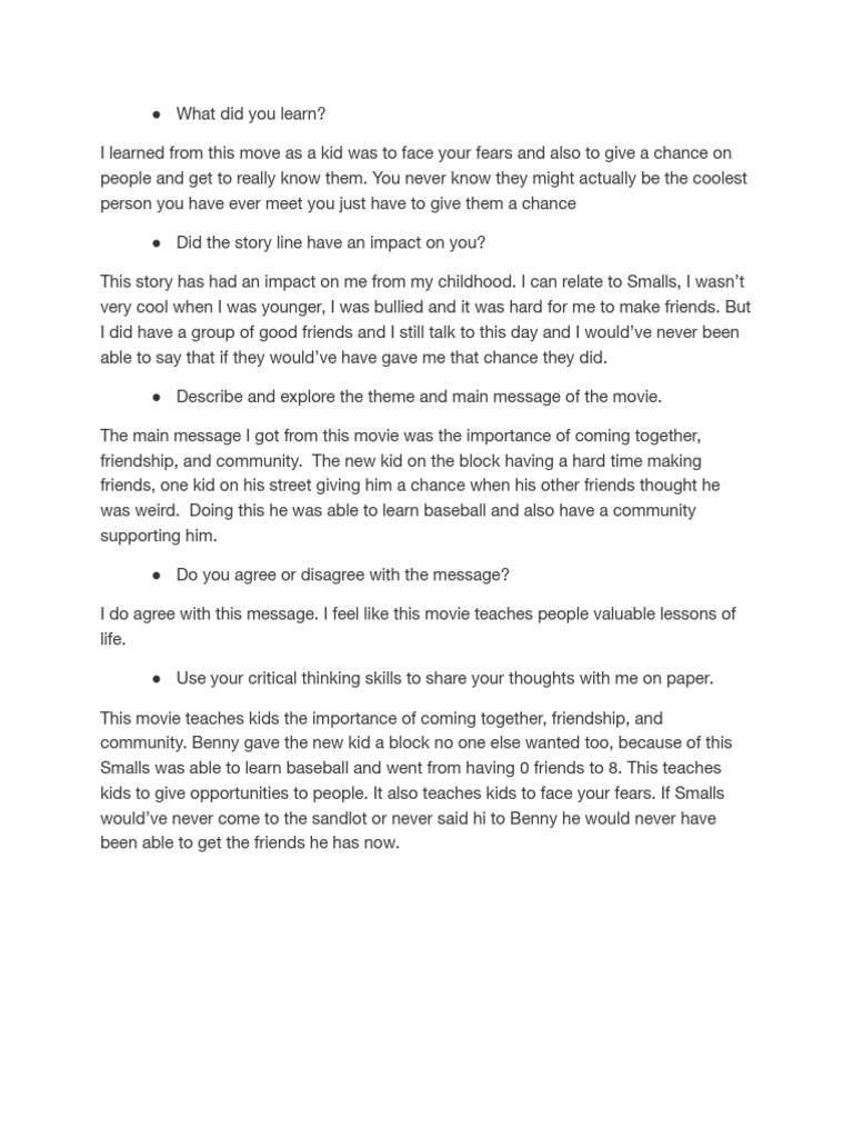 Friendship Lessons from a Movie | PDF