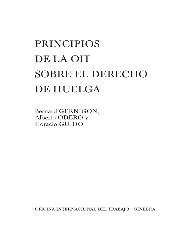 Principios de La OIT Sobre El Derecho de Huelga | PDF | Organización ...