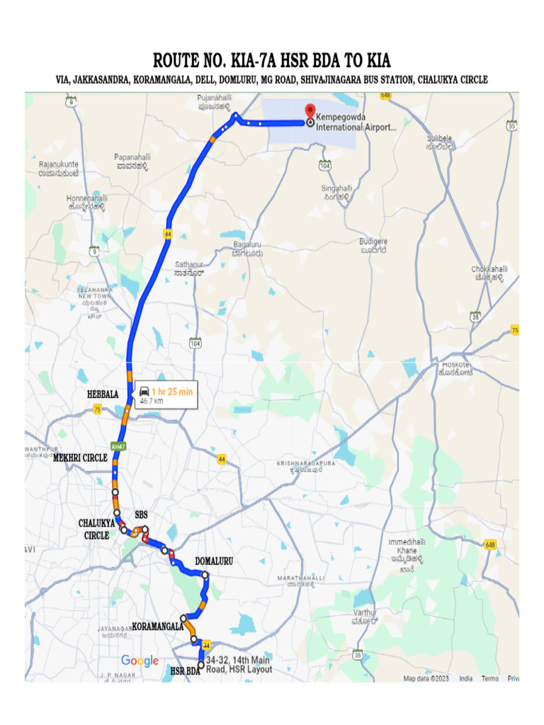 Route No. Kia-7A HSR Bda To Kia | PDF