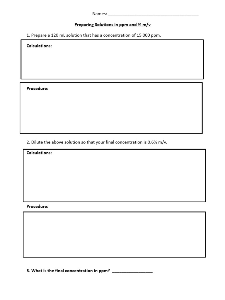 15 Lab-Preparing Solutions GL and % | PDF