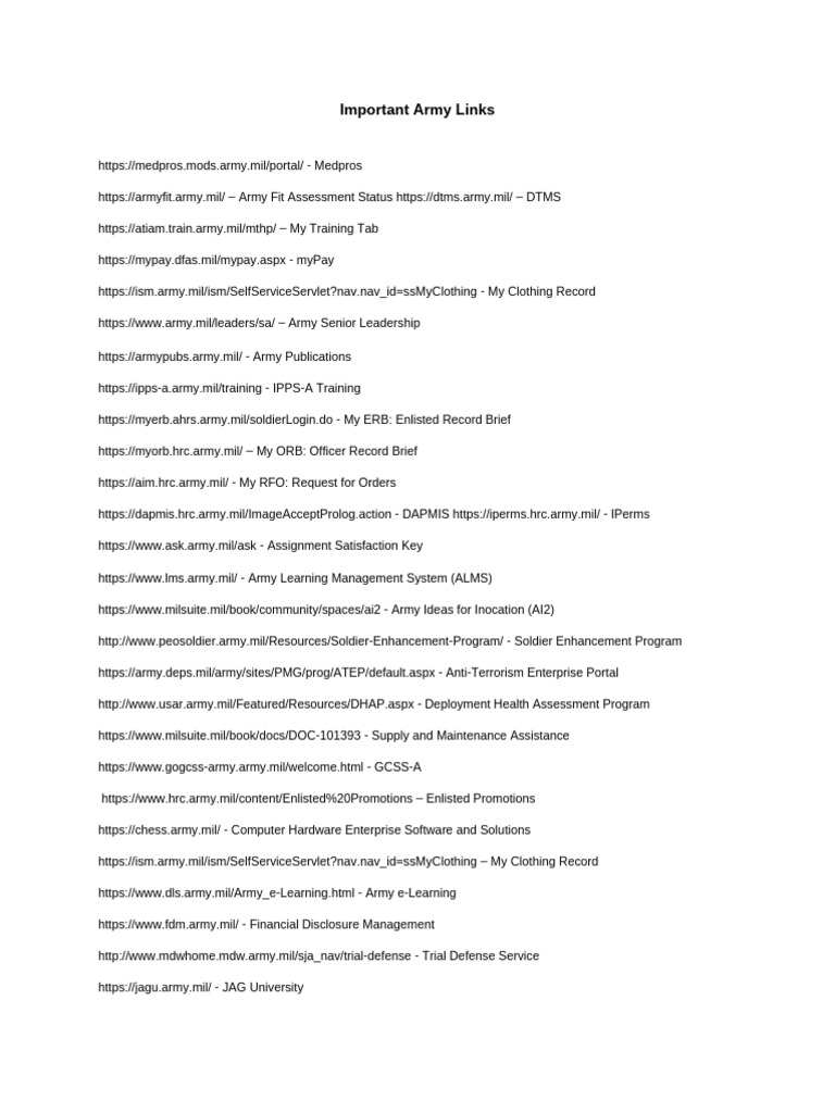 Important Army Links | PDF | Military | Military Science