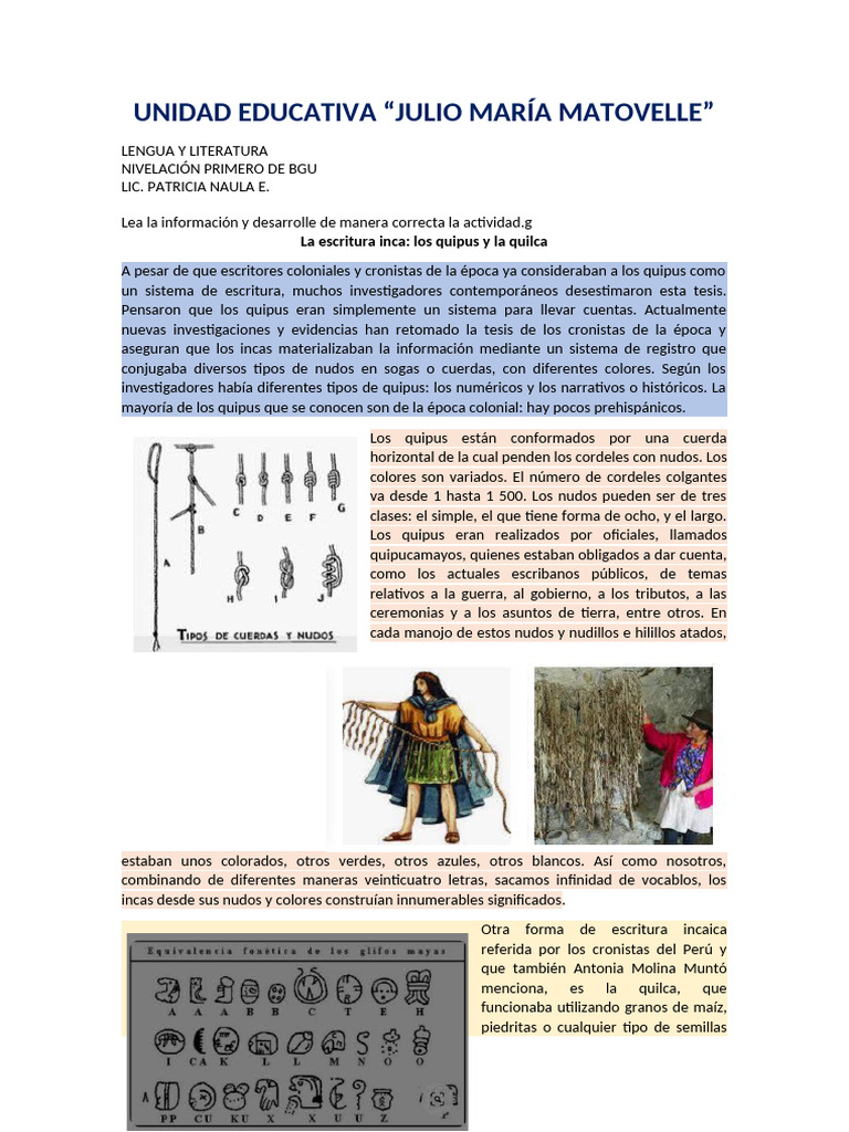 Escritura Inca: Quipus y Quilca | PDF | Imperio Inca