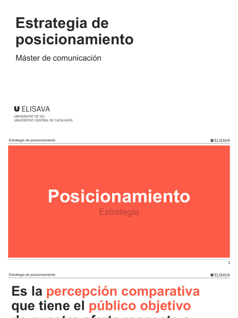 5.elisava Posicionamiento | PDF | Marca | Mercado (economía)