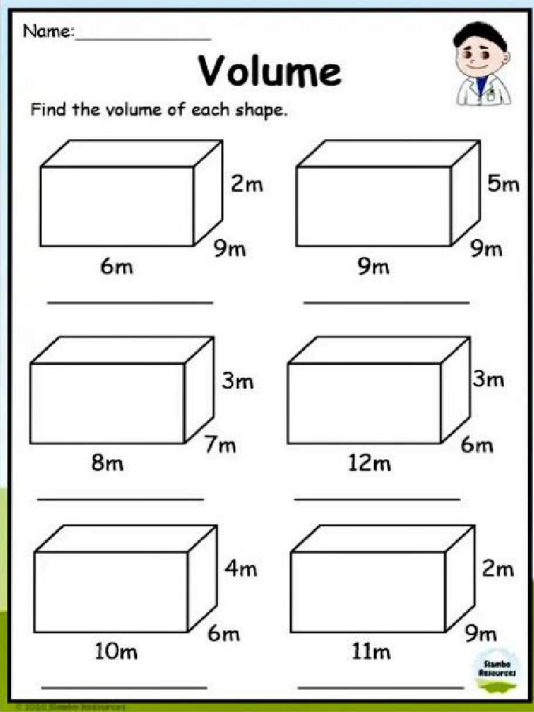 Volume Calculation for 3D Shapes | PDF | Home & Garden