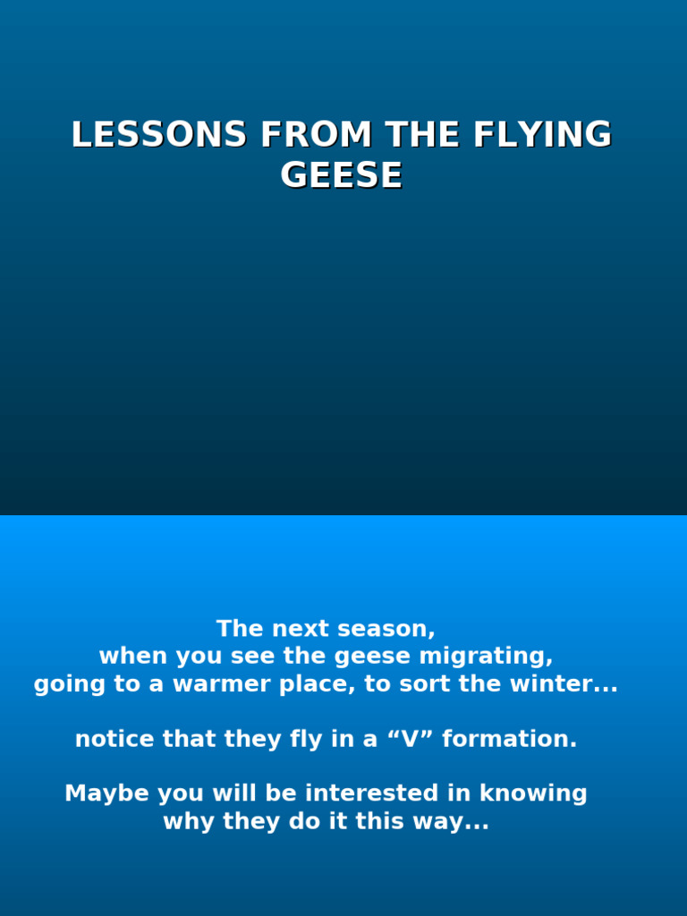Flightof Geese | PDF | Goose | Social Psychology