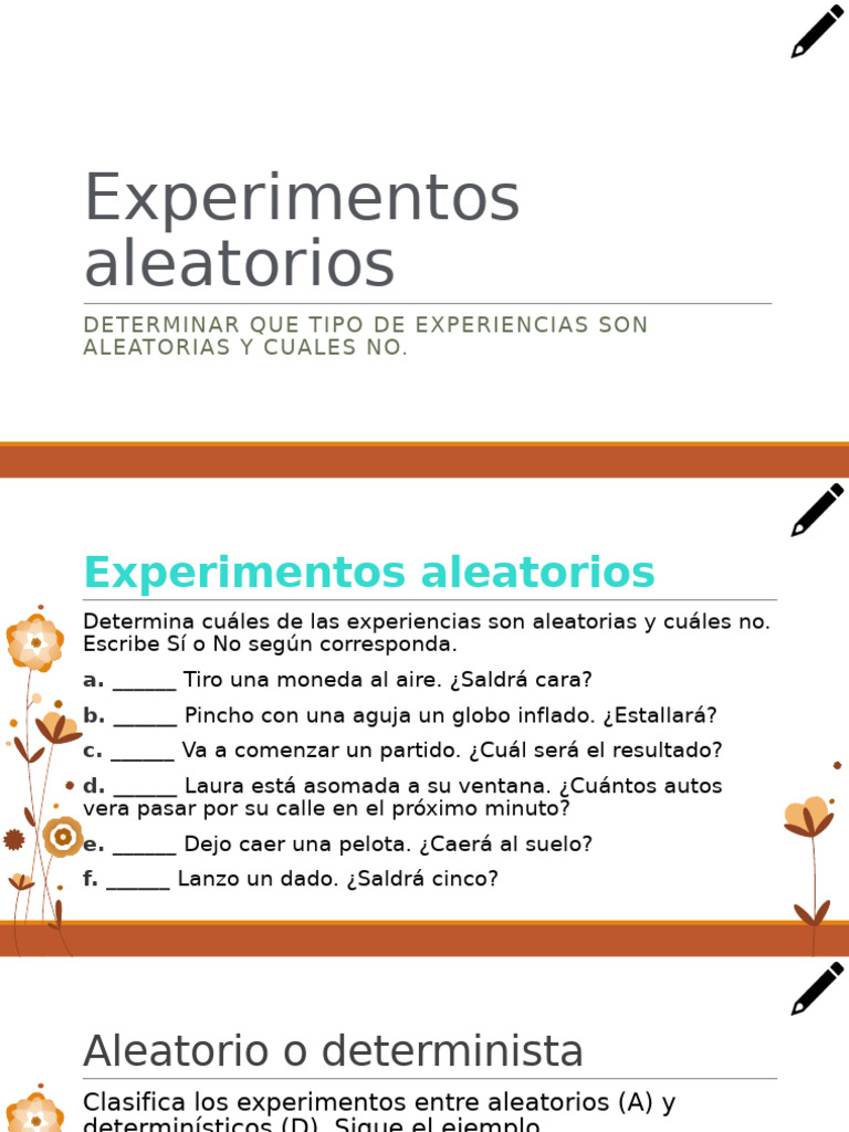 Experimentos Aleatorios 7° | PDF | Probabilidad | Aleatoriedad