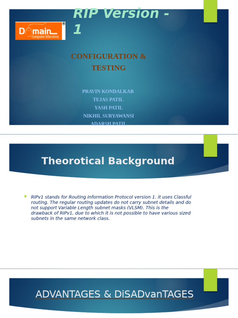 RIP-V1 Presentation | PDF | Network Architecture | Telecommunications