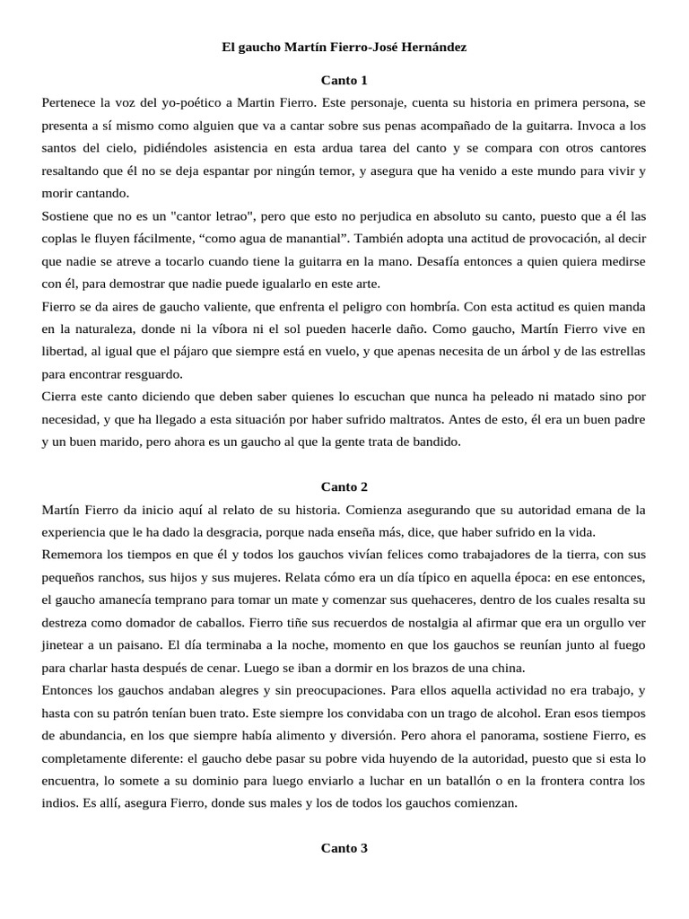 El Gaucho Martín Fierro | PDF