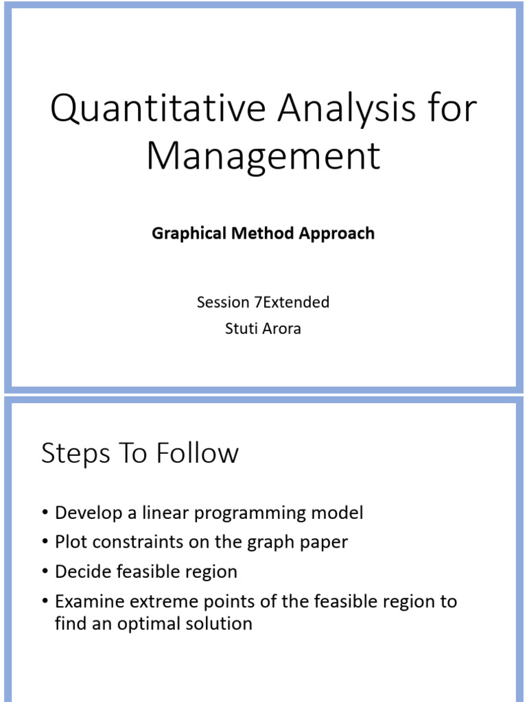 Session 7 Graphical Method Continued | PDF | Mathematical Optimization | Applied Mathematics