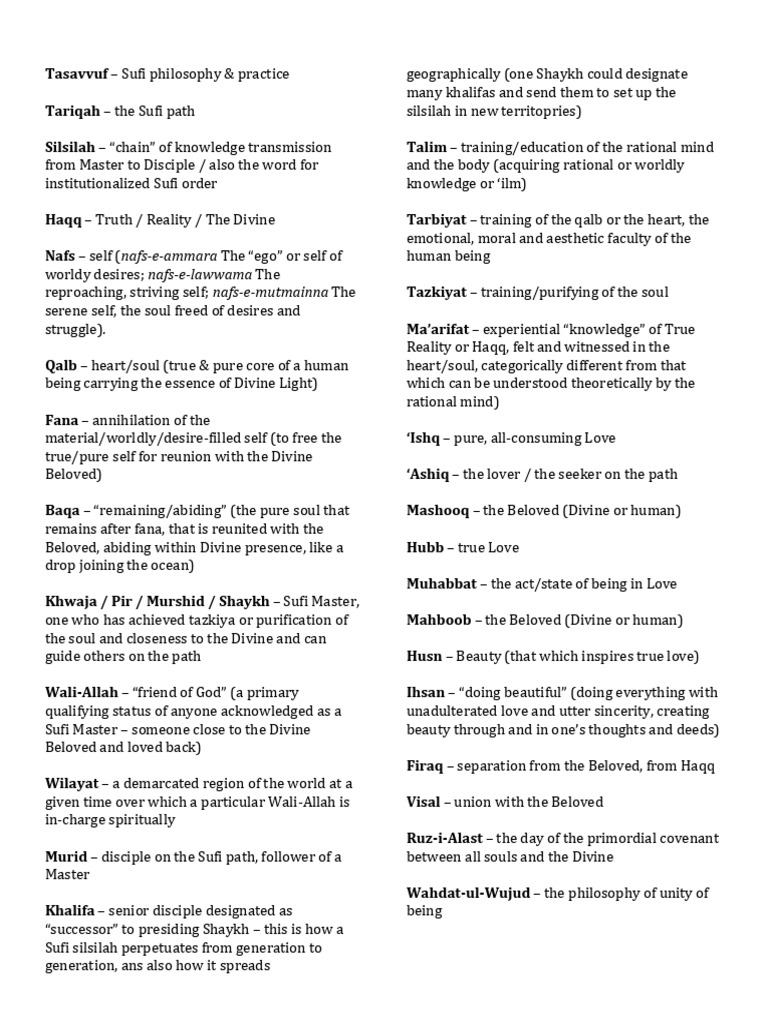 Sufi Philosophy: Key Concepts Explained | PDF | Sufism | Soul