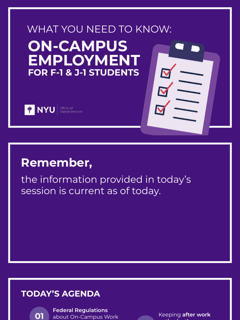 On-Campus Employment for F-1 & J-1 Students | PDF | Employment | Social ...
